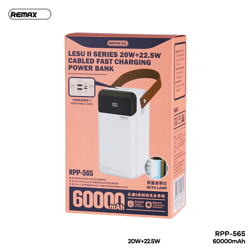 ֎Pin sạc dự phòng Remax RPP-565 60000mAh QC3.0+PD 22.5W